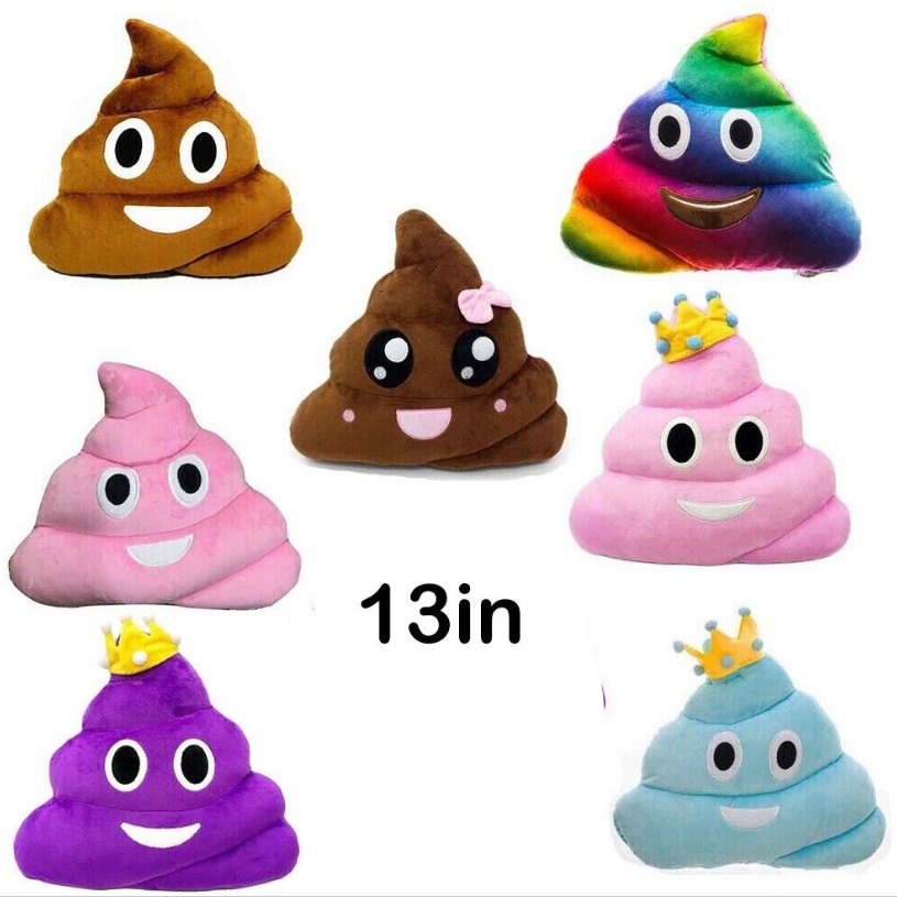TOBEFU 1PC Poop Emoji Emoticon Plush Pillow Funny Triangle Emotion ...