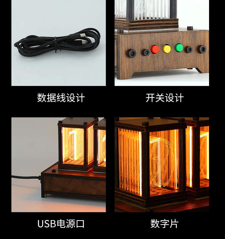 RGB Lost Eye Led Nixie Tube Clock Living Room Clock Computer Peripheral ...