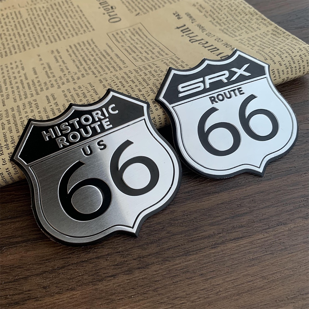 3D Motorcycle HISTORIC ROUTE 66 ROAD Embleem Badge SRX Sticker Decal ...