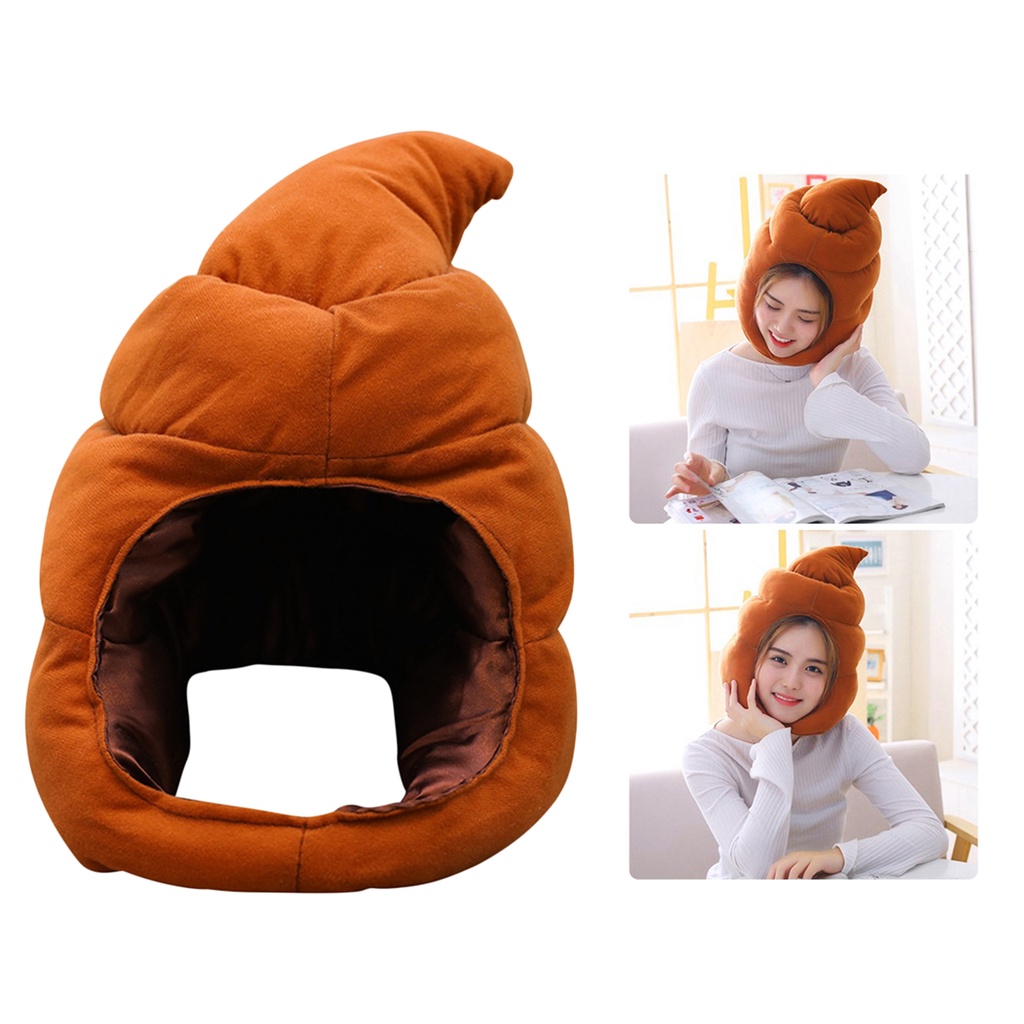 Funny Shit Shape Earflap Hat Cute Fake Poop Headgear Costumes Party ...