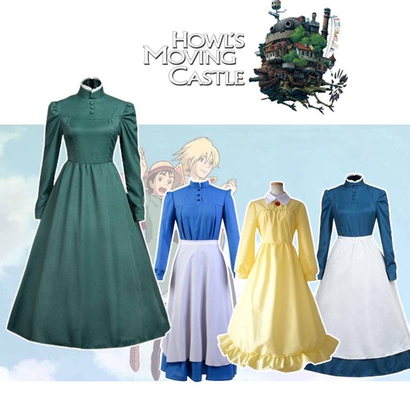 Anime Howl'S Moving Castle Sophie Cos Suit Women Long Sleeve Dress ...