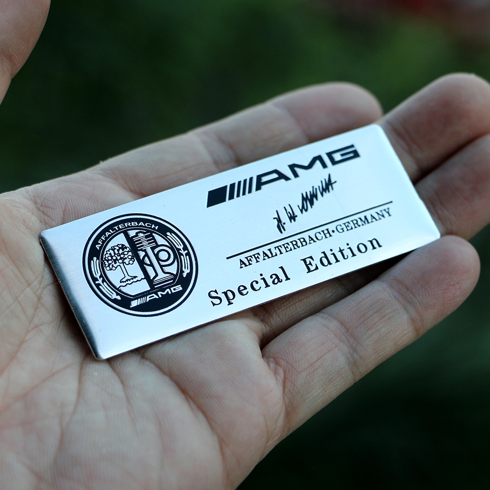 AMG Aluminum Labelling Emblems Stickers Engine Badges for Mercedes AMG ...