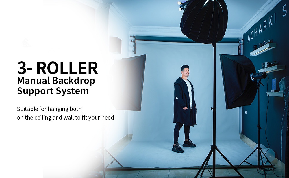 Photography Background Lifter Manual Chain Axis 3 Roller Wall Ceiling ...