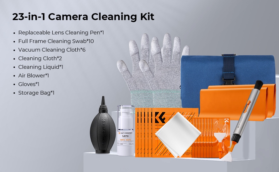 K&F Concept Professional Camera Cleaning Kit for DSLR & Mirrorless Cameras with APS-C & Full ...