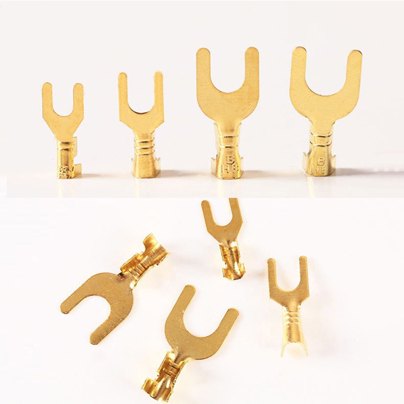 50Pcs M3 M4 M5 M6 M8 Brass Fork Spade U-Type Non-Insulated Wire ...