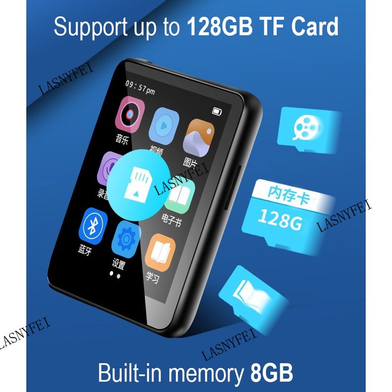 Touch Screen MP3 Music Player Bluetooth 5.0 Mini Walkman 2.5 Inch Touch ...