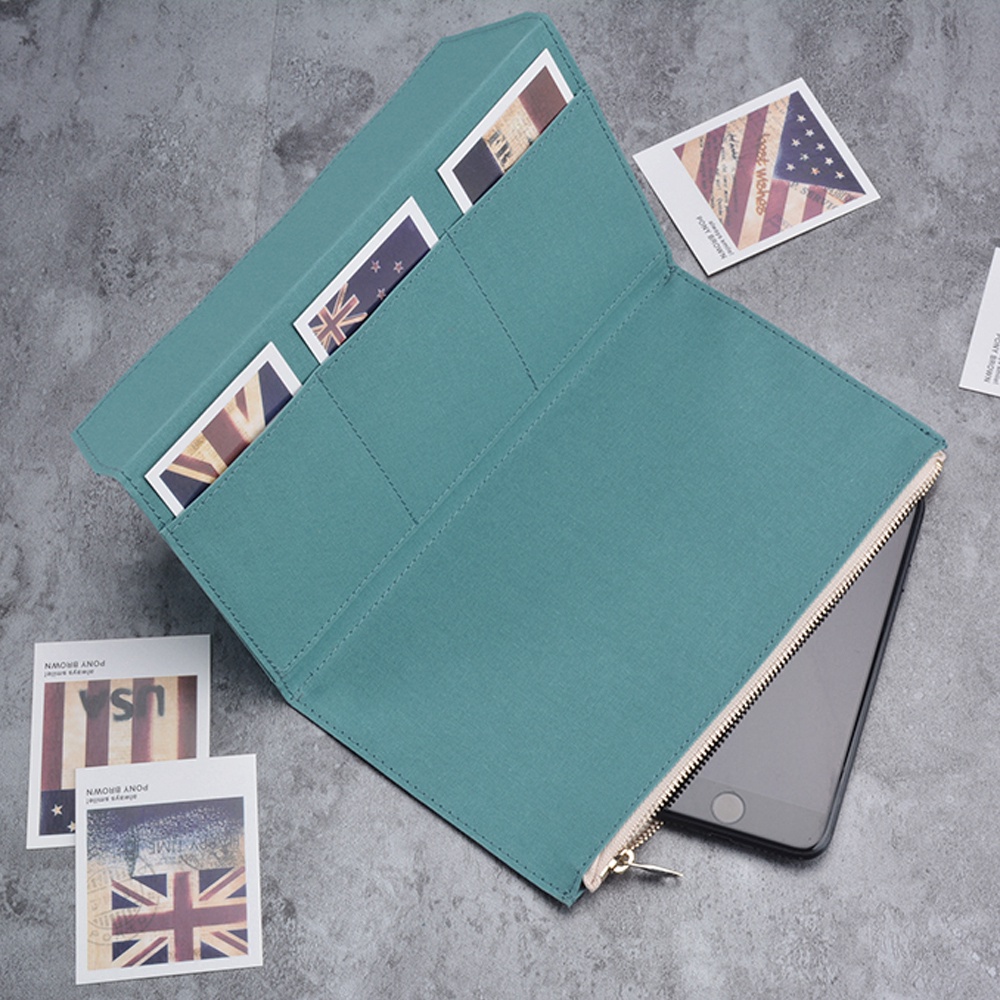 Canvas Cloth Zipper Pouch Pocket Leather Bound Notebook Planner ...