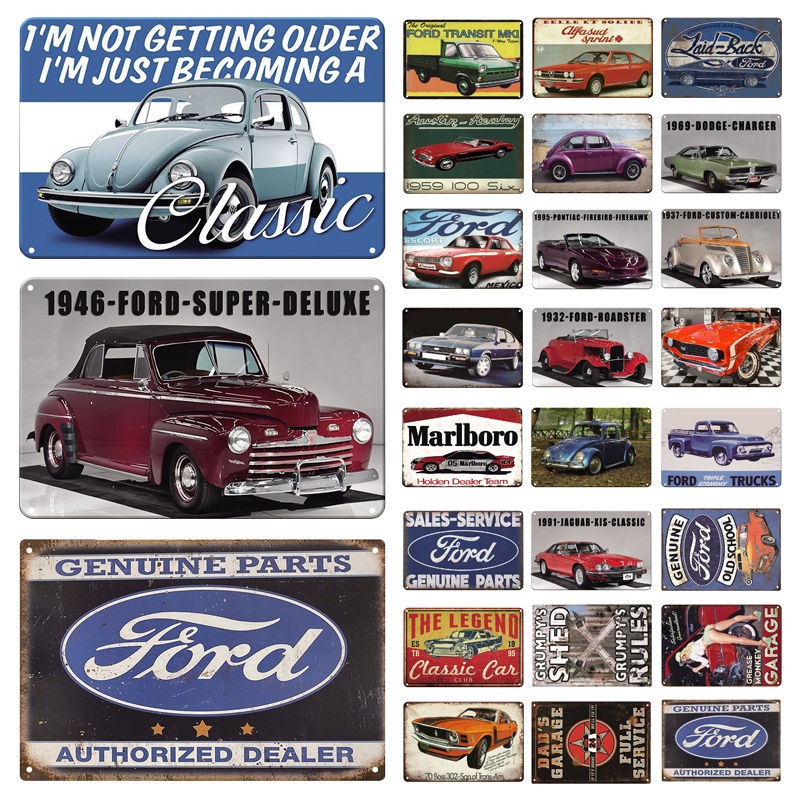 2024 Car Ford Man Cave Metal Sign Poster Vintage Retro Tin Sign Garage ...