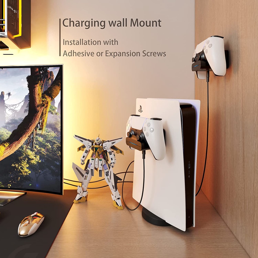 sciuU Wall Mount Charging Station compatible with PS5 DualSense ...