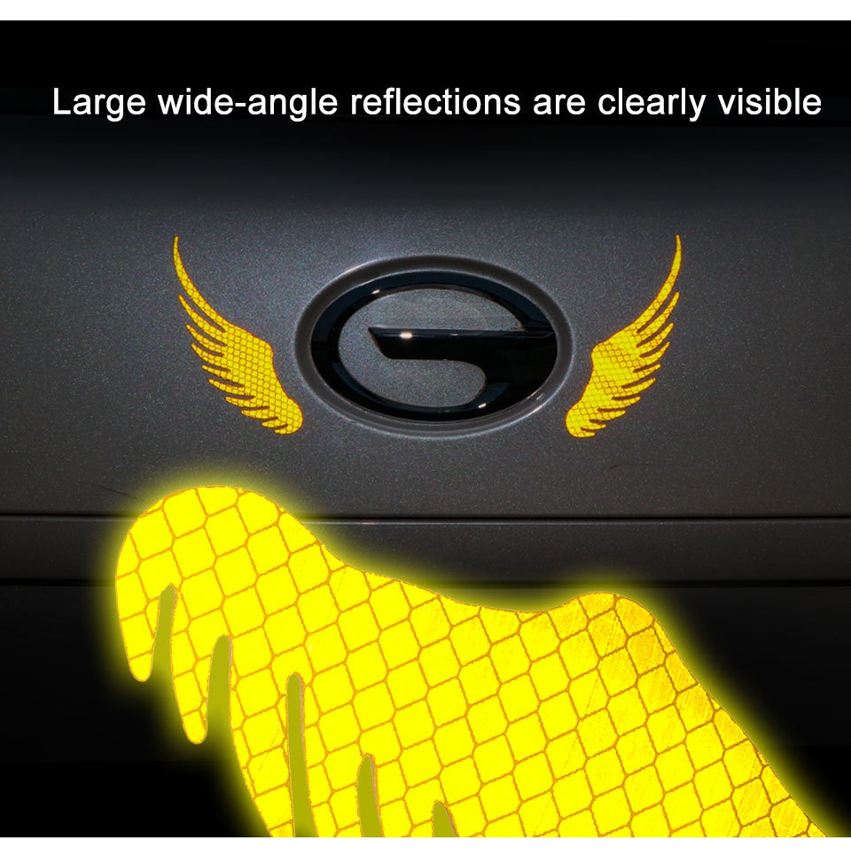 Car Reflective Stickers Angel Wings Decals High Intensity Night ...