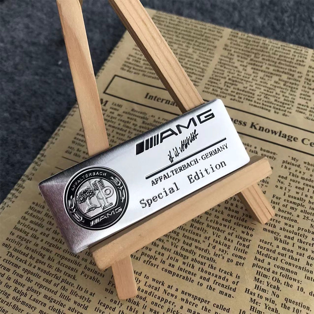AMG Aluminum Labelling Emblems Stickers Engine Badges for Mercedes AMG ...