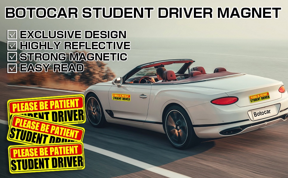 Student Driver Magnet Stickers for Car Please Be Patient Student Driver ...