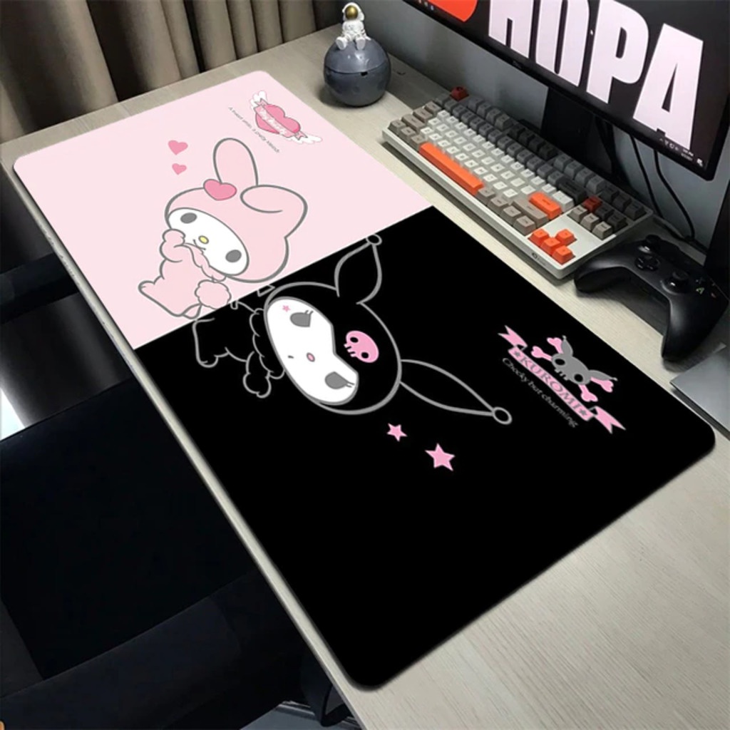 My Melody and Kuromi mouse pad Kawaii game mouse cute game pad cat cute ...