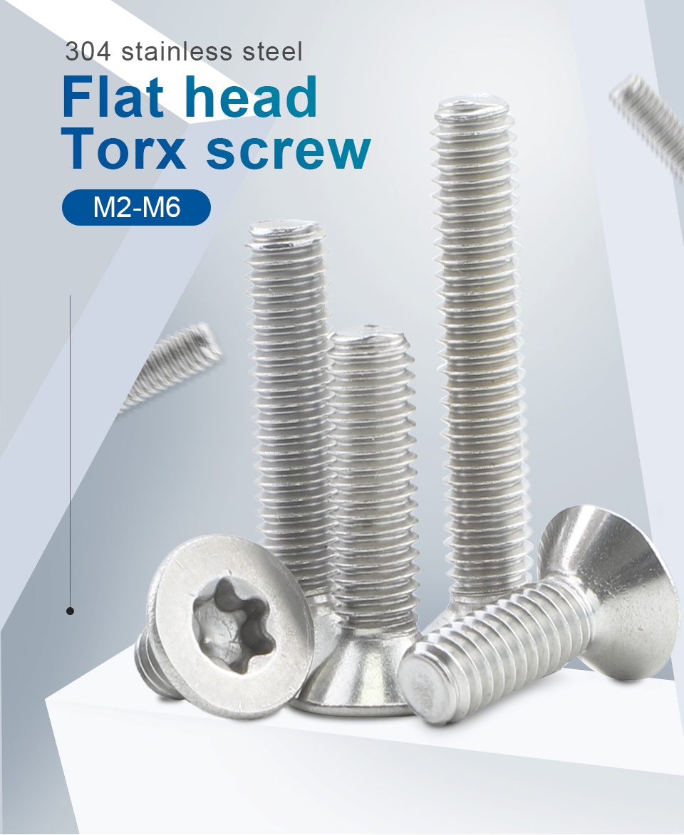 NINDEJIN Flat Head Torx Security Screw Torx Pin M5 M6 Stainless Steel ...