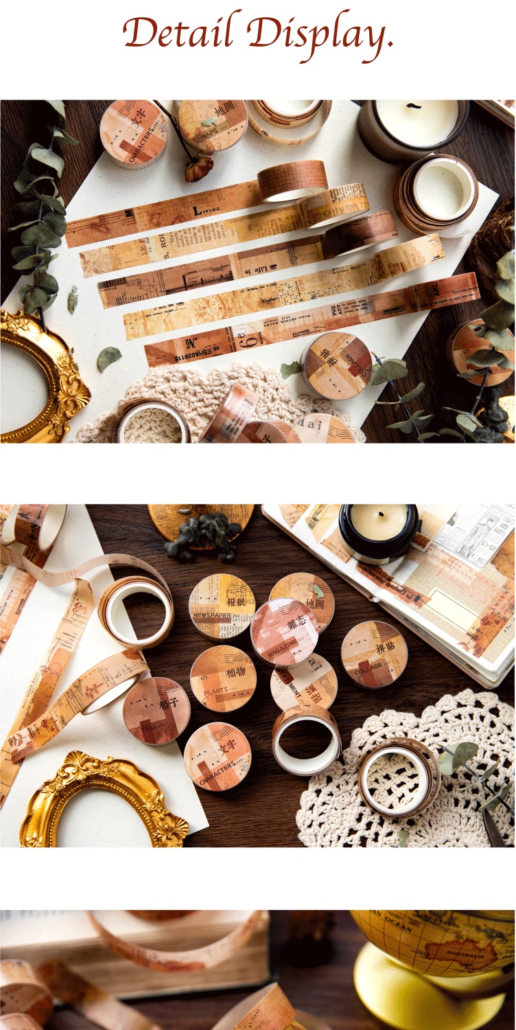 Journamm 15mm*2m Vintage Washi Paper Tapes DIY Scrapbooking Decor Photo ...
