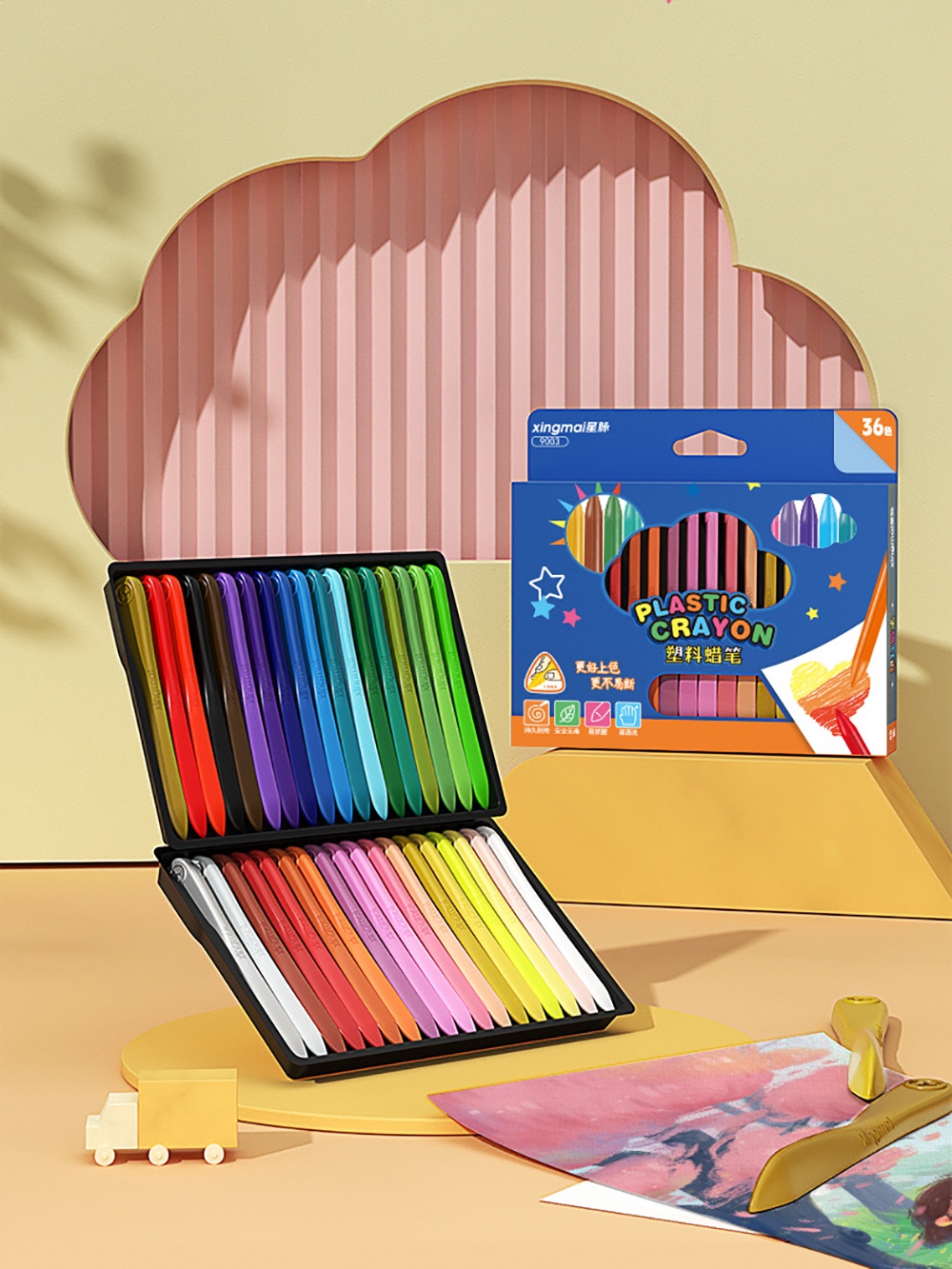 12/18/24/36 Colors Triangular Crayons Set Safe Non-toxic Triangular ...