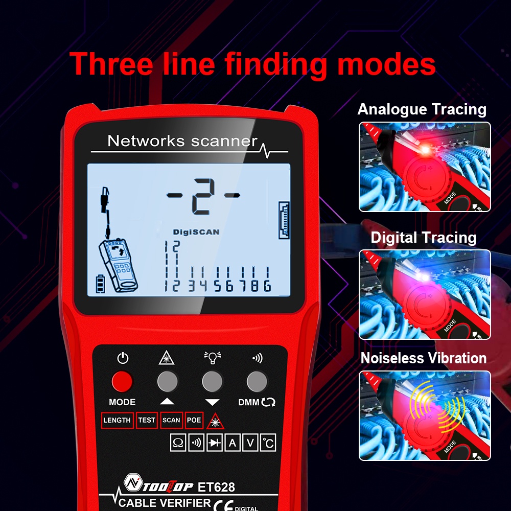 3in1 Multimeter Network Cable Tester Visual Fault Locator Analogs ...