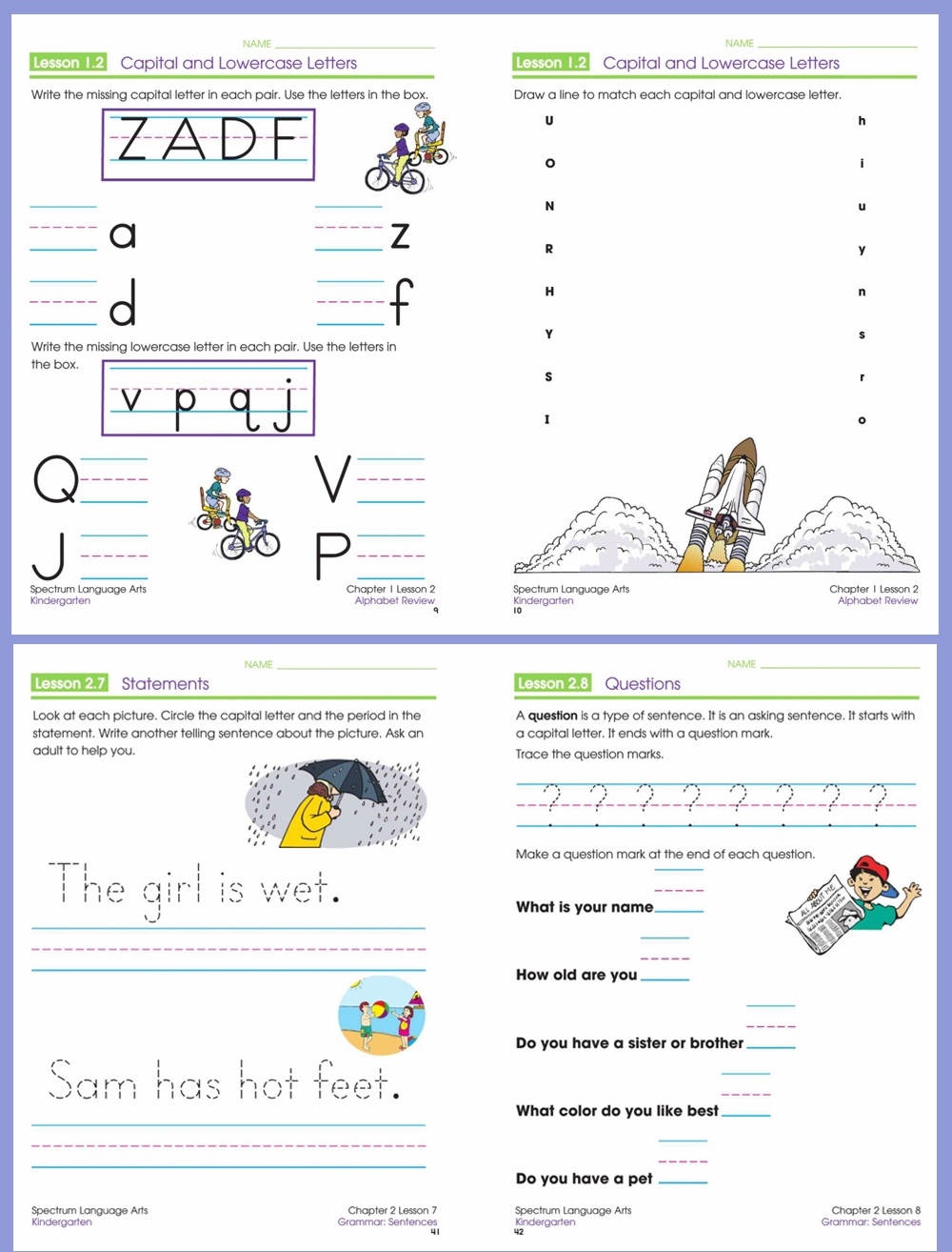 Spectrum Language Arts Workbook Grade K-8 English Grammar Practice for ...