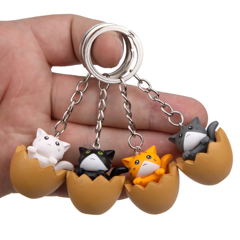 Cute Keychain Carton Cat Eggshell Take me away Funny Key Ring Couple ...