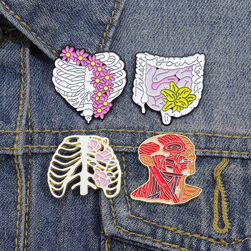Medical Organ Enamel Pins Liver and Kidney Heart Breast Brooch Anatomy ...