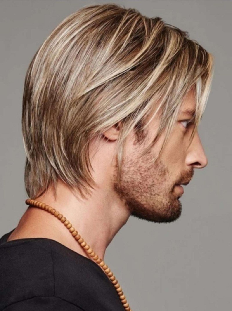 European and American wigs, European men's partial split short hair, fluffy high-temperature ...