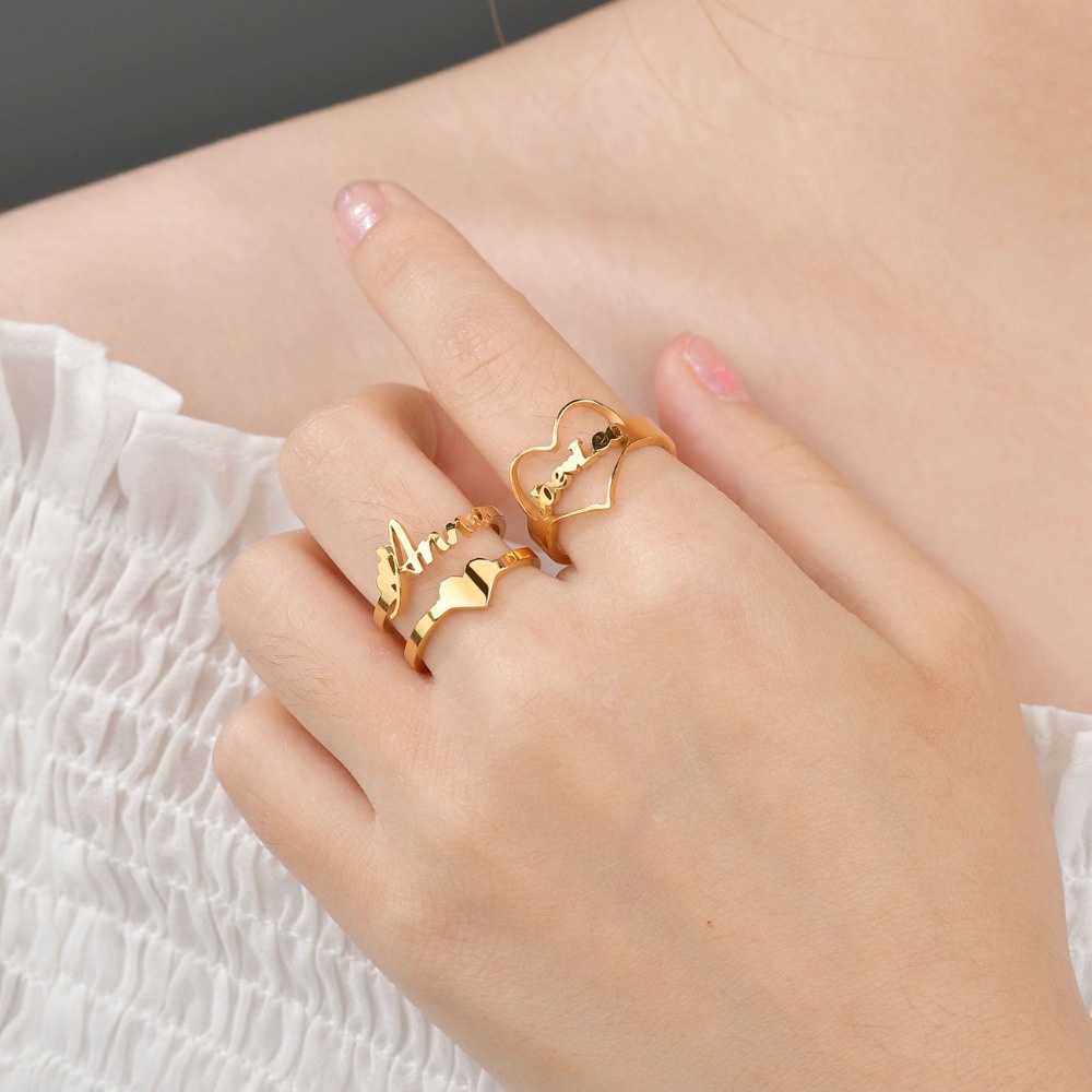 BONLAVIE【Custom Name Ring】DIY Personalized Customized Engraved Name ...