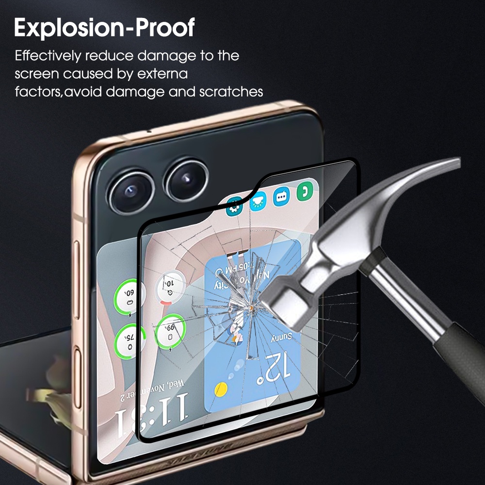 HOCE ZFlip6 2in1 Tempered Glass for Samsung Galaxy Z Flip 5 5G Outer ...