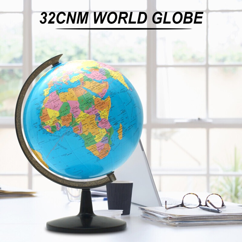 32cm Rotating World Globe Earth Map Rotating Stand Geography Globe Kids ...