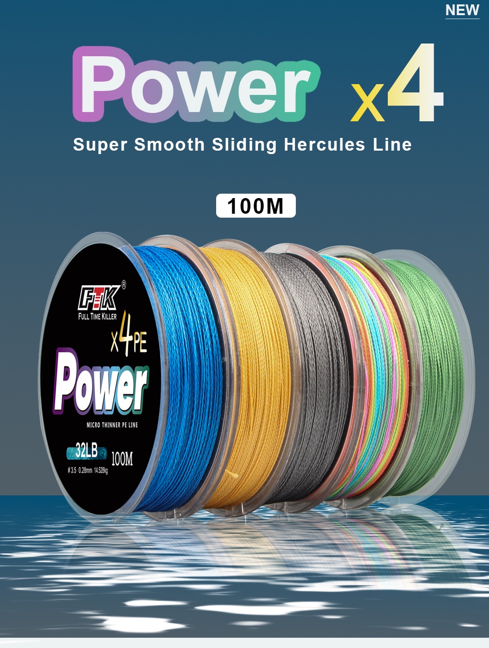 Fishking PE Braided Line Fishing Cord 8-80LB 4 Strand Multifilament PE ...