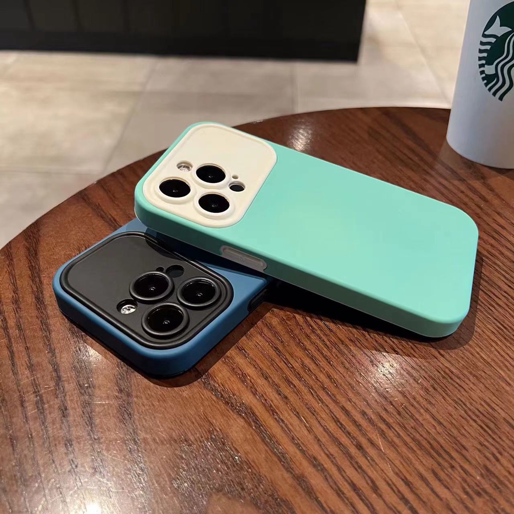 2-in-1 Liquid Silicone Casing Macaron Large Window Soft Shockproof Back ...