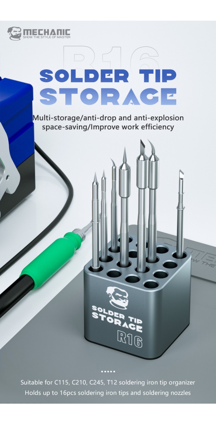 Mechanical R16 Multifunctional Soldering Iron Tips Storage Box For C210 ...