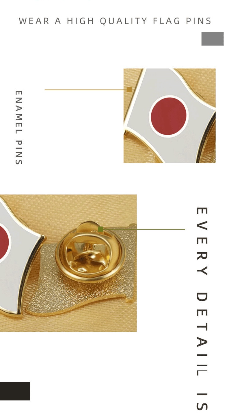 Asian World Flag Pin Brooch China/Japan/Korea Pins Asia Flag Badge ...