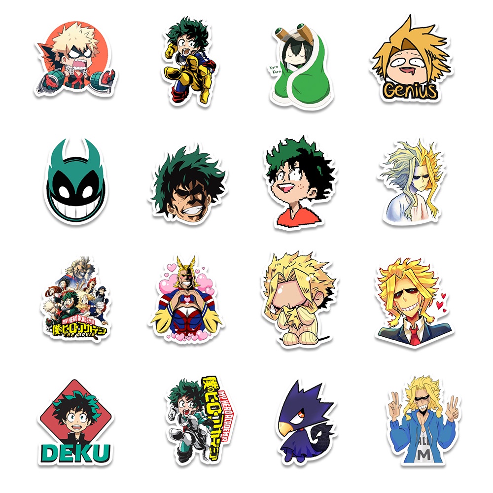 MUYA 100pcs My Hero Academia Anime Stickers for Kids Waterproof Cartoon ...