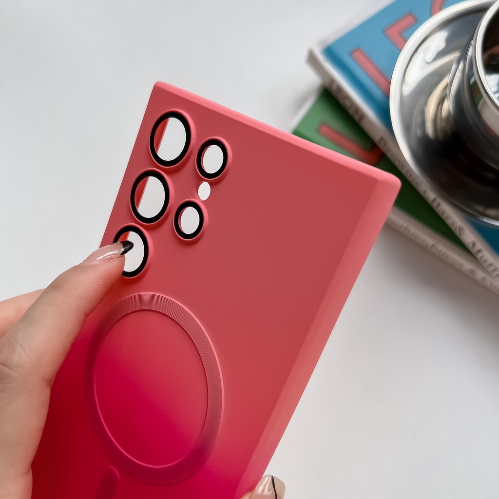 Samsung S23 S22 Ultra Plus Square Liquid Silicone Magnetic Casing ...