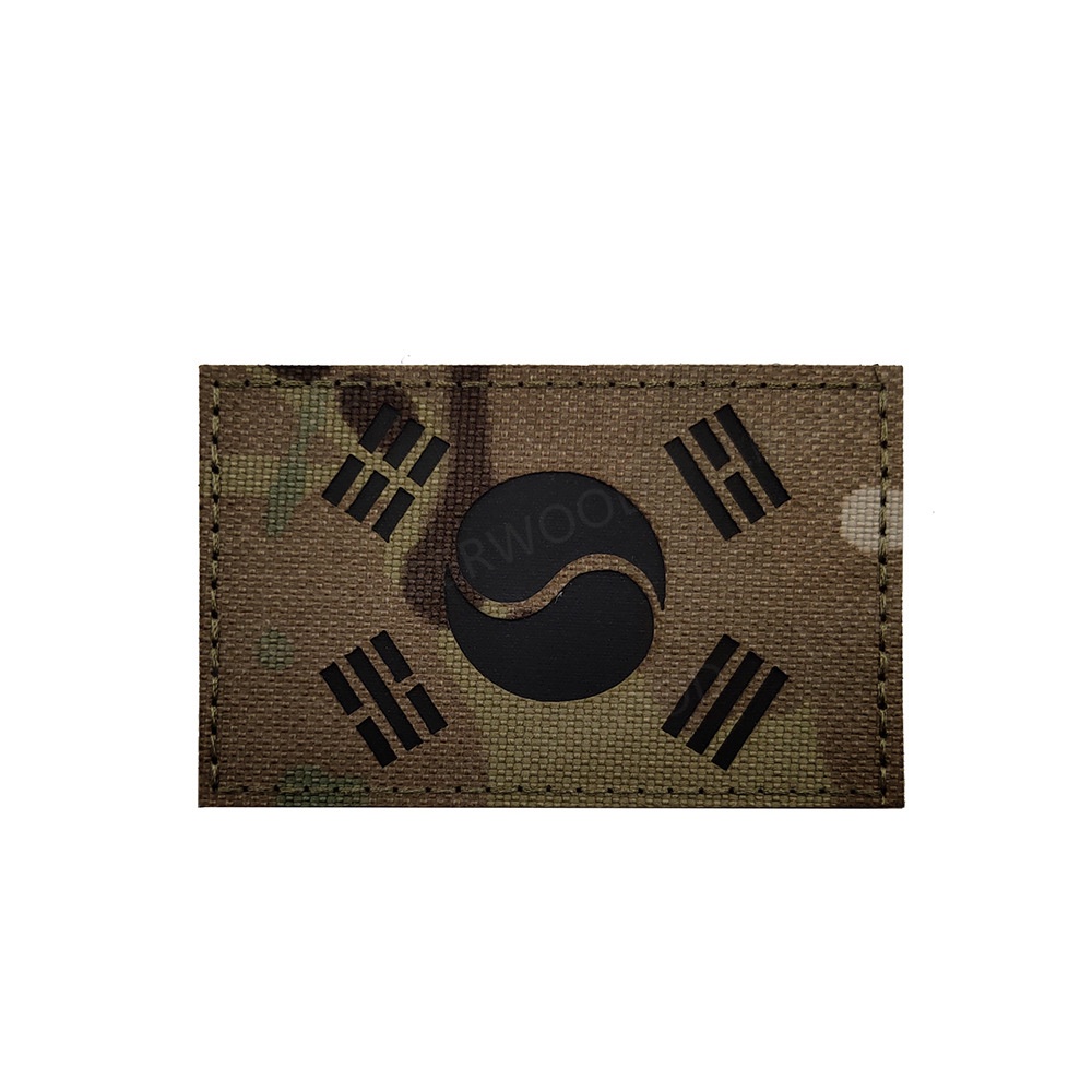 LIBERWOOD Korea Flag ROKMC Embroidered Patch IR Reflective Tactical PVC ...