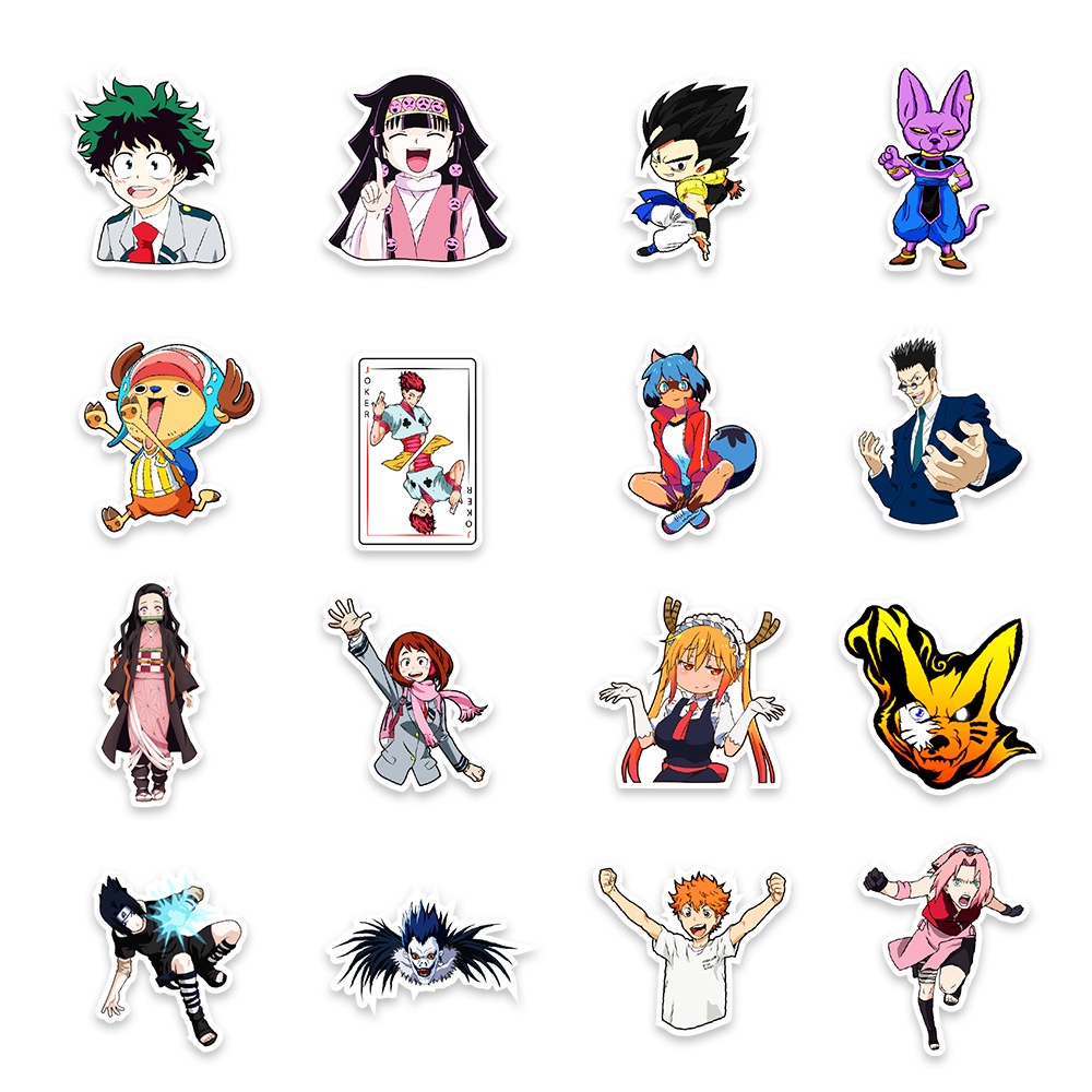 MUYA 50pcs Janpanese Anime Collection Stickers Pack Waterproof Vinyl ...