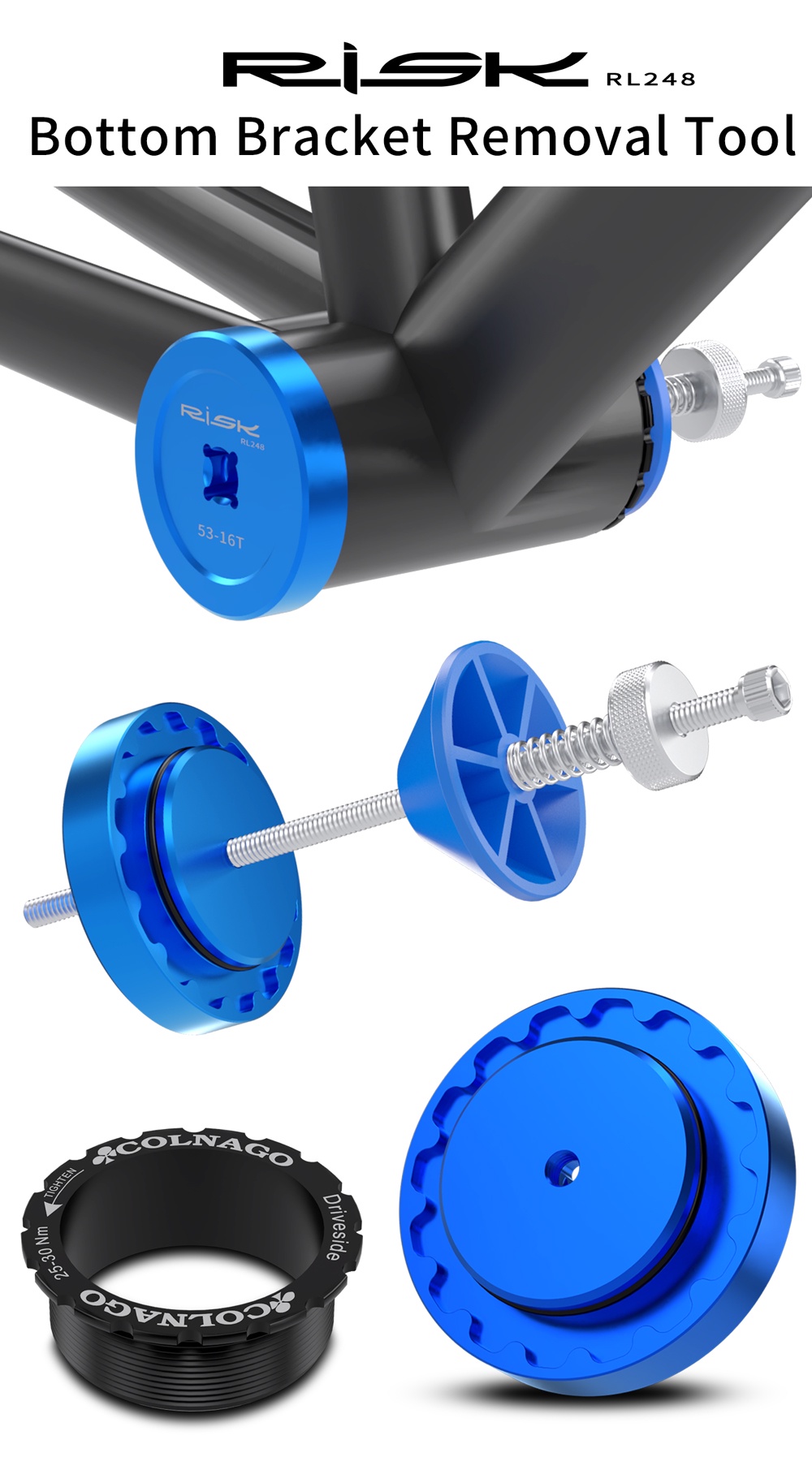 RISK Rompin 1 Set Bicycle Bottom Bracket Removal Tool Colnago Plum T45 ...