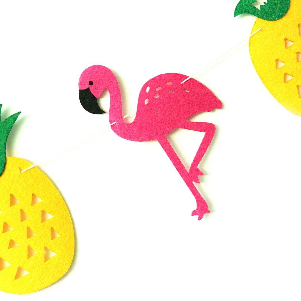 Tropical Flamingo Banner Aloha Hawaiian Pineapple Bunting Garland Luau ...