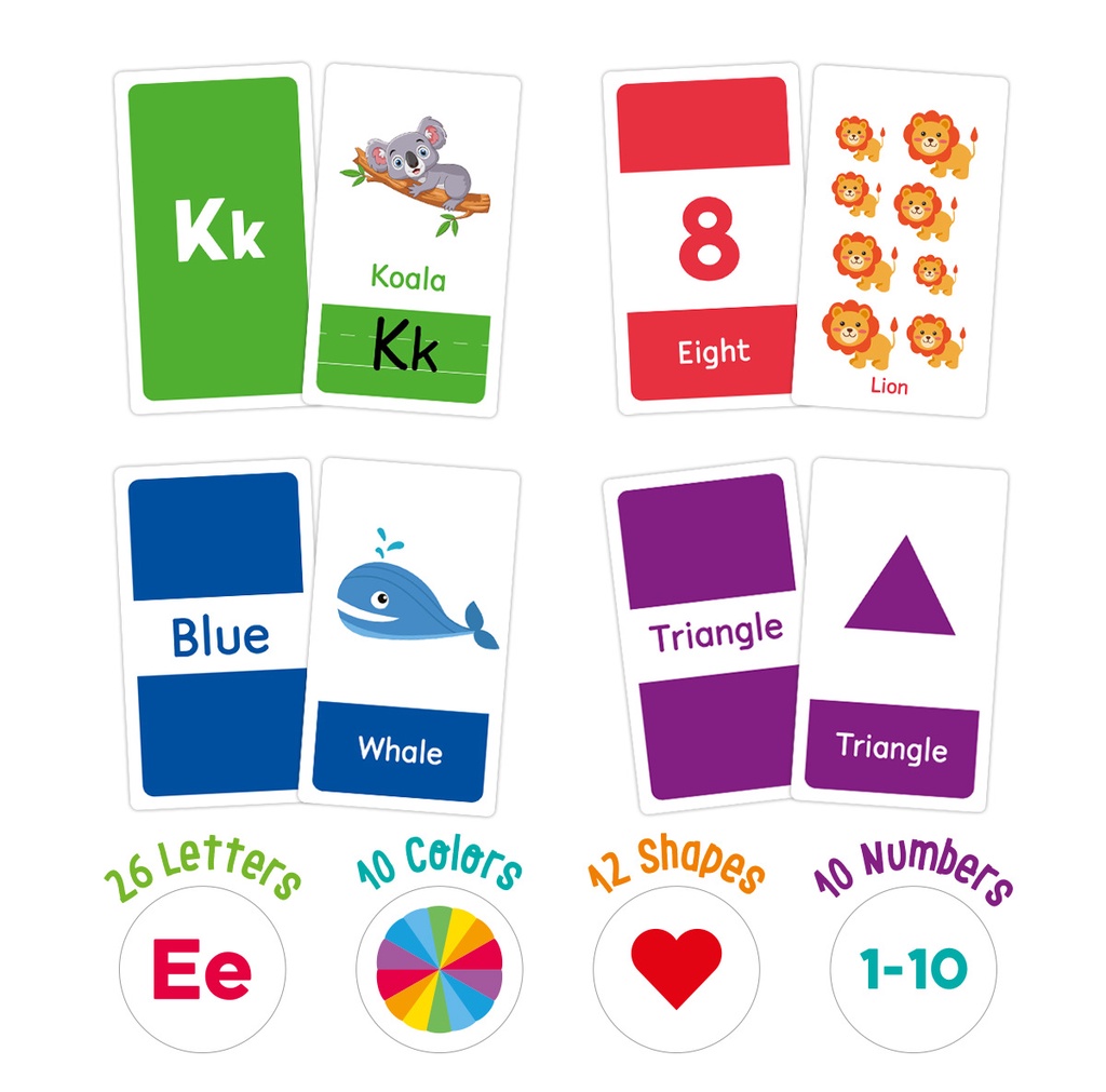 Children Abc Letter & Numbers & Shapes & Colors Flash Cards Alphabet ...
