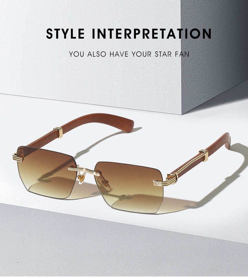 Sunglasses, new fashionable frameless sunglasses, men's and women's sunglasses, beach tourism ...