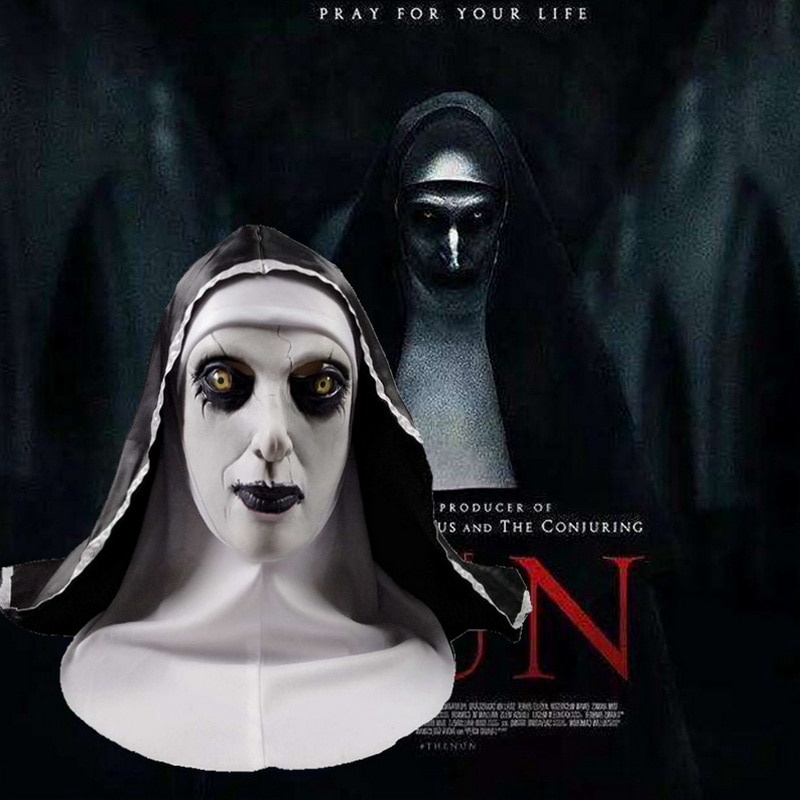 The Nun 2 Nun Mask Halloween Horror Makeup Mask Trick Face Scary Scary ...