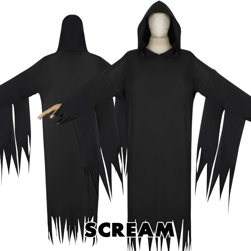 Horror Scream VI Grimace Killer Cosplay Black Cloak Cosplay Costume ...