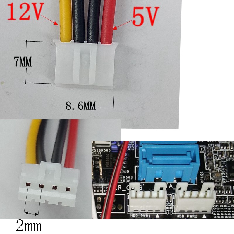 7+15 22pin to 90 Degree 7P SATA Hard Disk Drive PH2.0 Small 4pin Power ...