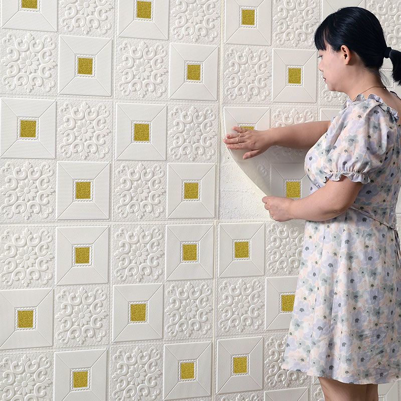 DIY 3D Foam Wallpaper Adhesive Design Wall Paper Dinding DIY Wall ...