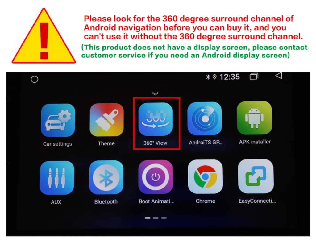 3D Bird View 360 Degree Surround Camera + 2Pcs Calibration Cloth Debugging Cloth Debug Cloth For ...