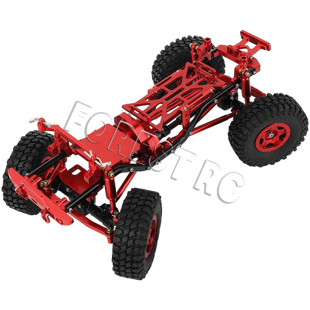 4WD Metal Full Chassis Frame Refit Kit with Front Rear Steering axle Bumper Wheels Hub Rim for ...