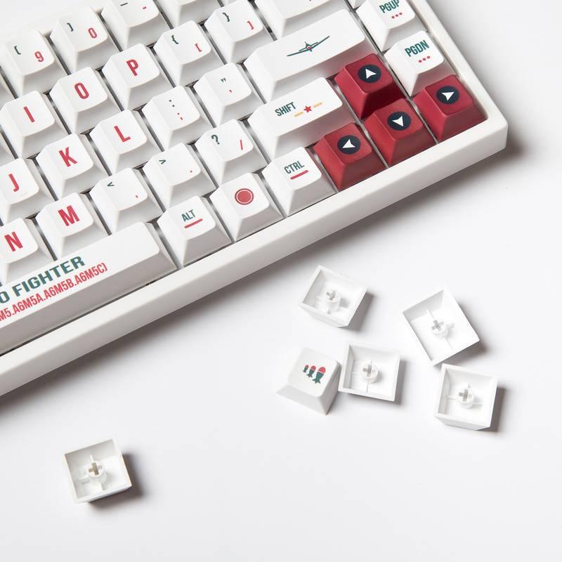 Mitsubishi Zero Fighter Theme 128keys Cherry Profile keycaps for ...