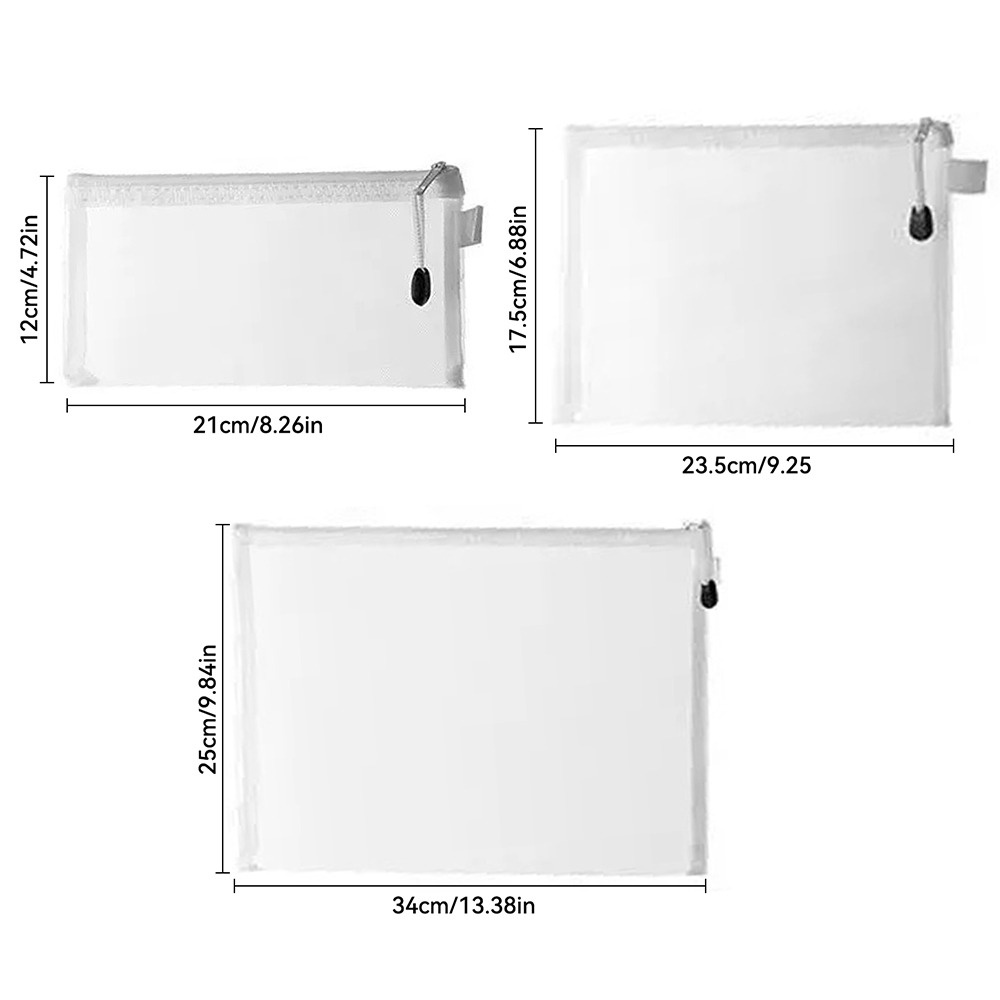 A4/A5/A6 Mesh Zipper Pouch Document Waterproof Zip File Folders School ...