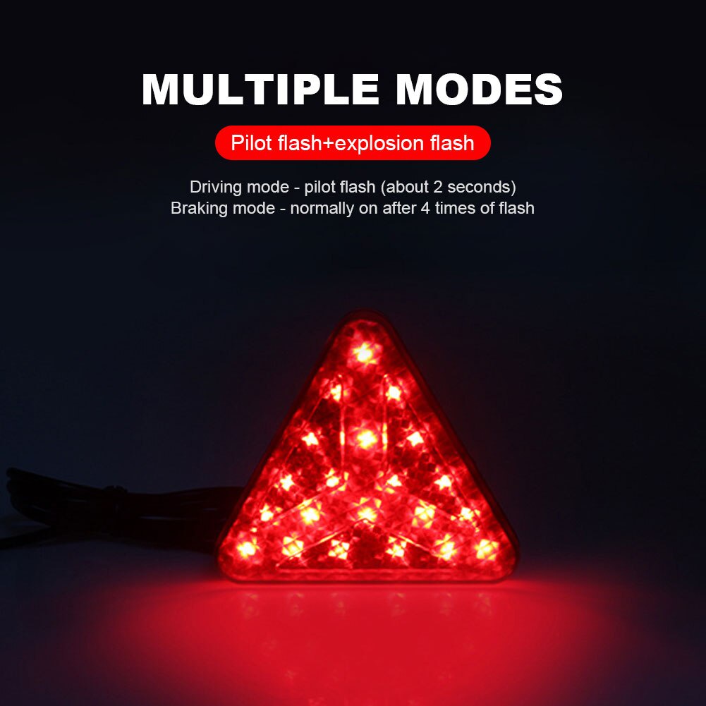 12V Triangle Tail Brake Light Rear Stop Lamp Smoked Red Car Style For ...