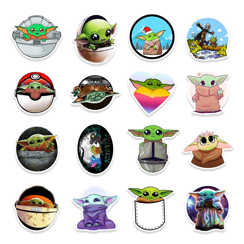 MUYA 50pcs Baby Yoda Stickers Anime Stickers Waterproof Cartoon ...